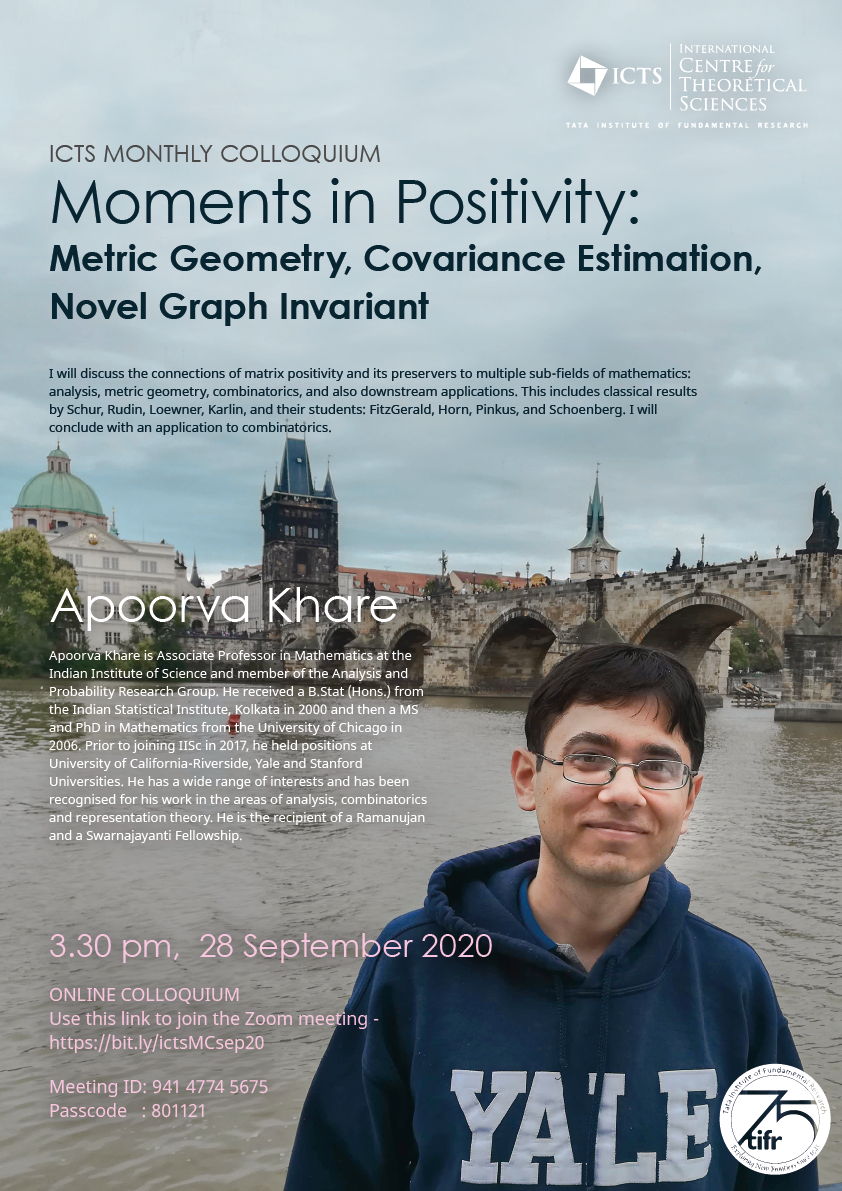 Moments in positivity: metric geometry, covariance estimation, novel graph invariant | ICTS